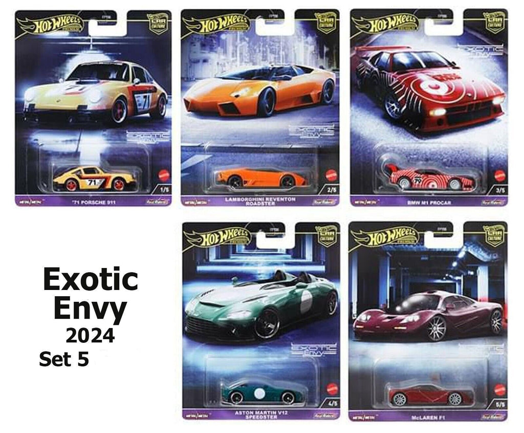 HOT WHEELS DIECAST - Car Culture Exotic Envy 2024 set of 5 – Gemdans