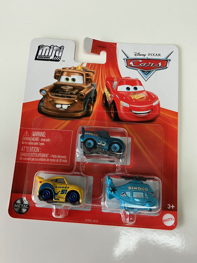 DISNEY CARS Mini Racers - set of 3 with Dinoco LMQ Cruz Helicopter ...