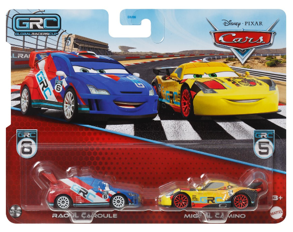 DISNEY CARS DIECAST - Global Racers Cup 2 pack - Raoul Caroule and Mig ...