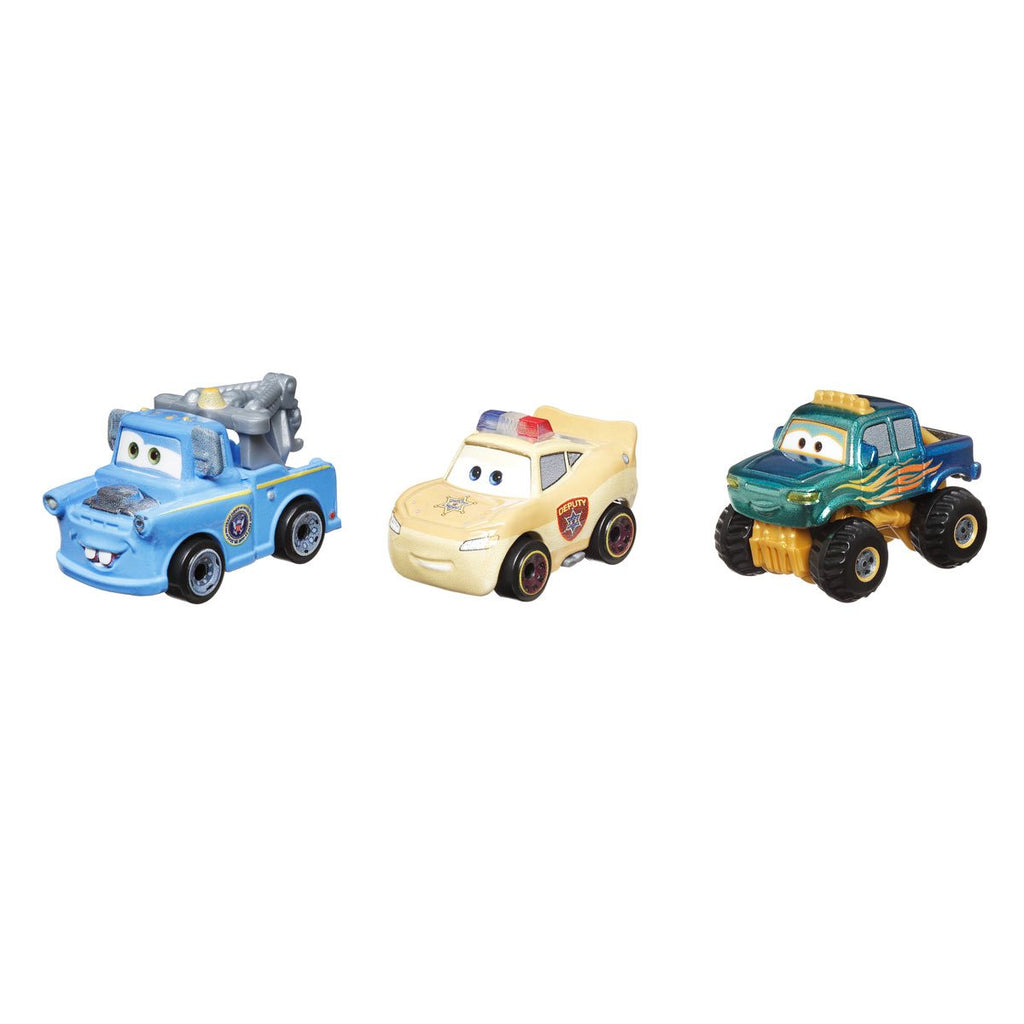 DISNEY CARS Mini Racers - set of 3 with Hazard LMQ Ivy President Mater ...