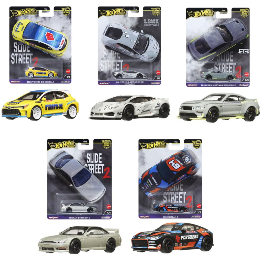 HOT WHEELS DIECAST - Car Culture - Slide Street 2 - set of 5 – Gemdans