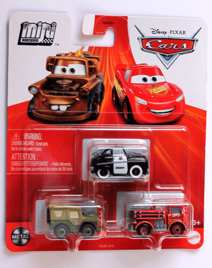 DISNEY CARS Mini Racers - set of 3 with Sheriff Sarge Red – Gemdans