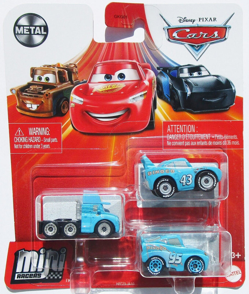 DISNEY CARS Mini Racers - set of 3 with Gray Dinoco LMQ King – Gemdans